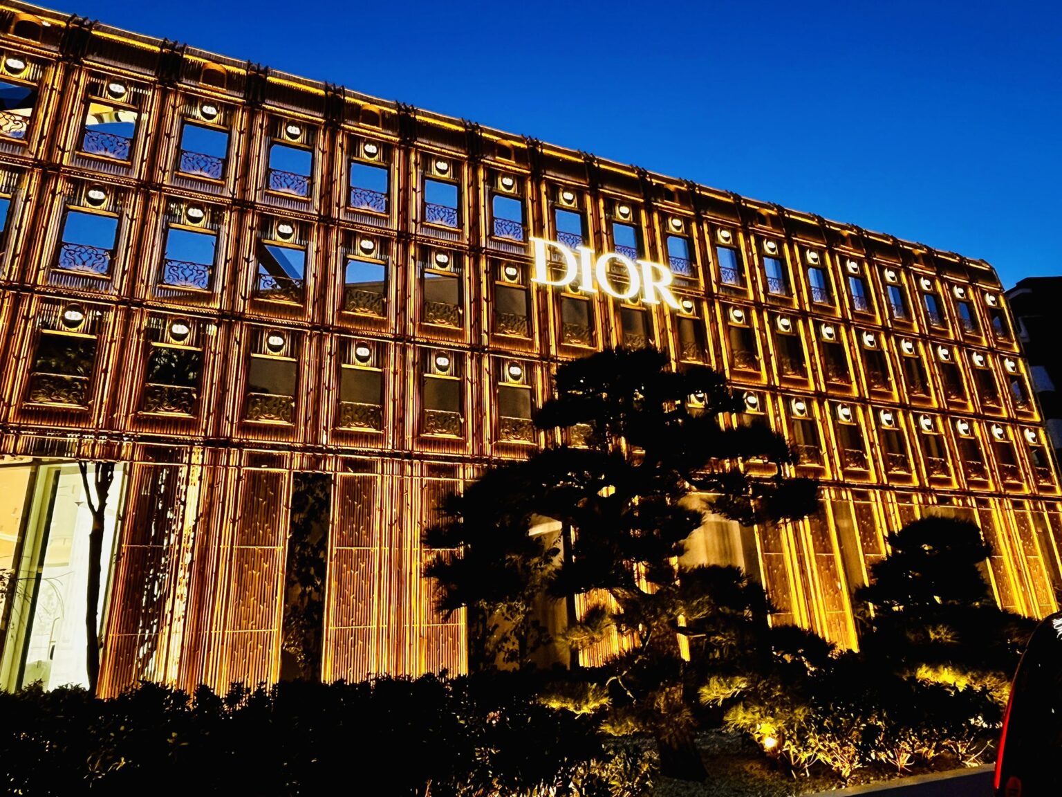 Daikanyama’s New Icon Dior Bamboo Pavilion_night | Tabimania Japan